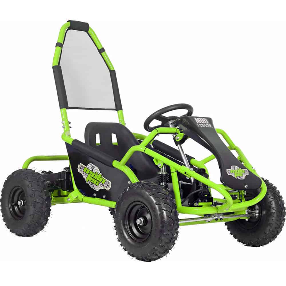 MotoTec Mud Monster Kids Gas Powered 98cc Go Kart Full Suspension Green ...