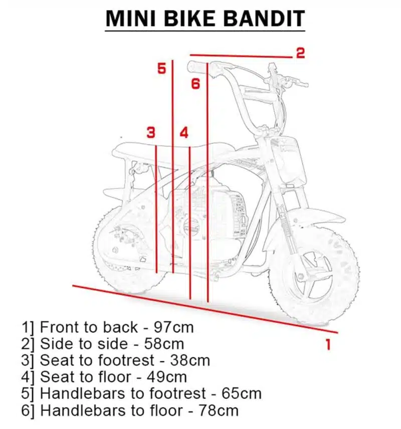 MotoTec Bandit 52cc 2-Stroke Kids Gas Mini Bike Blue - Toy Store Discount