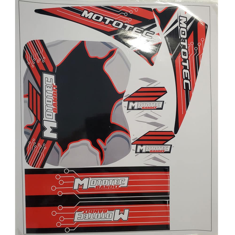 MotoTec Bandit Sticker Kit Red - Toy Store Discount
