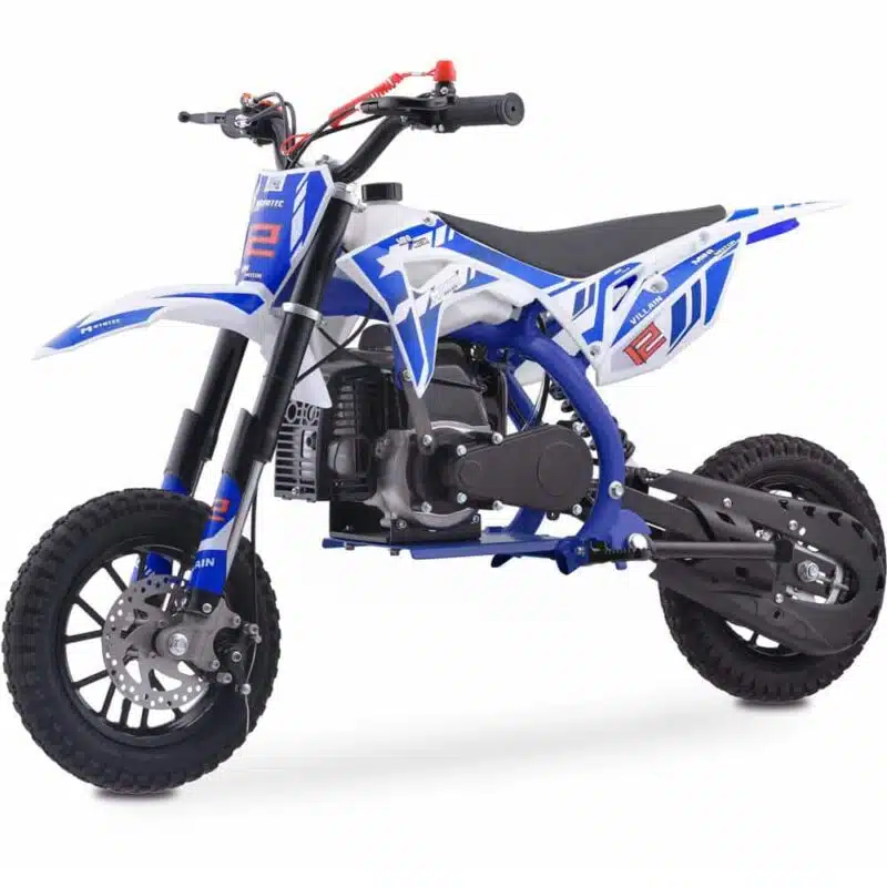 MotoTec Villain 52cc 2-Stroke Kids Gas Dirt Bike Blue - Toy Store Discount